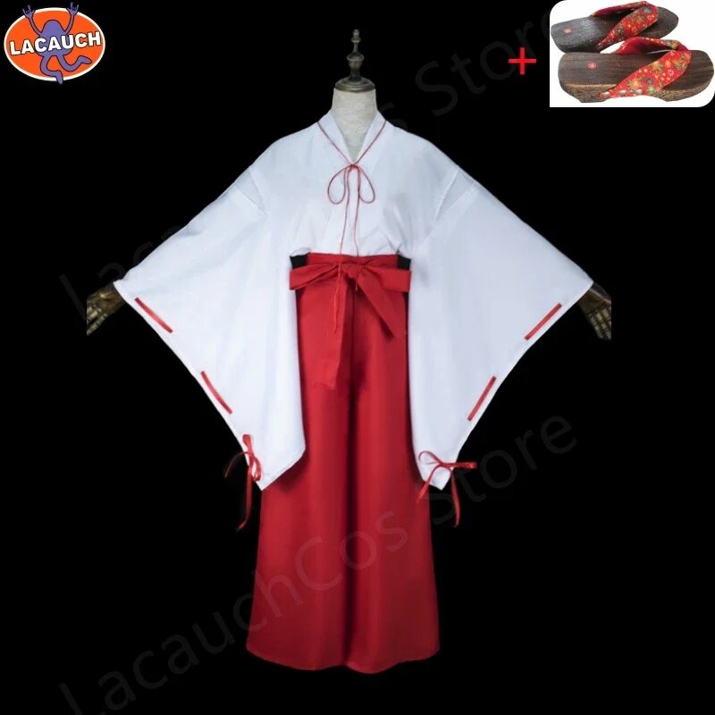 LACAUCH Женское кимоно Kikyo из аниме Inuyasha Красный, М, Clothing and Shoes