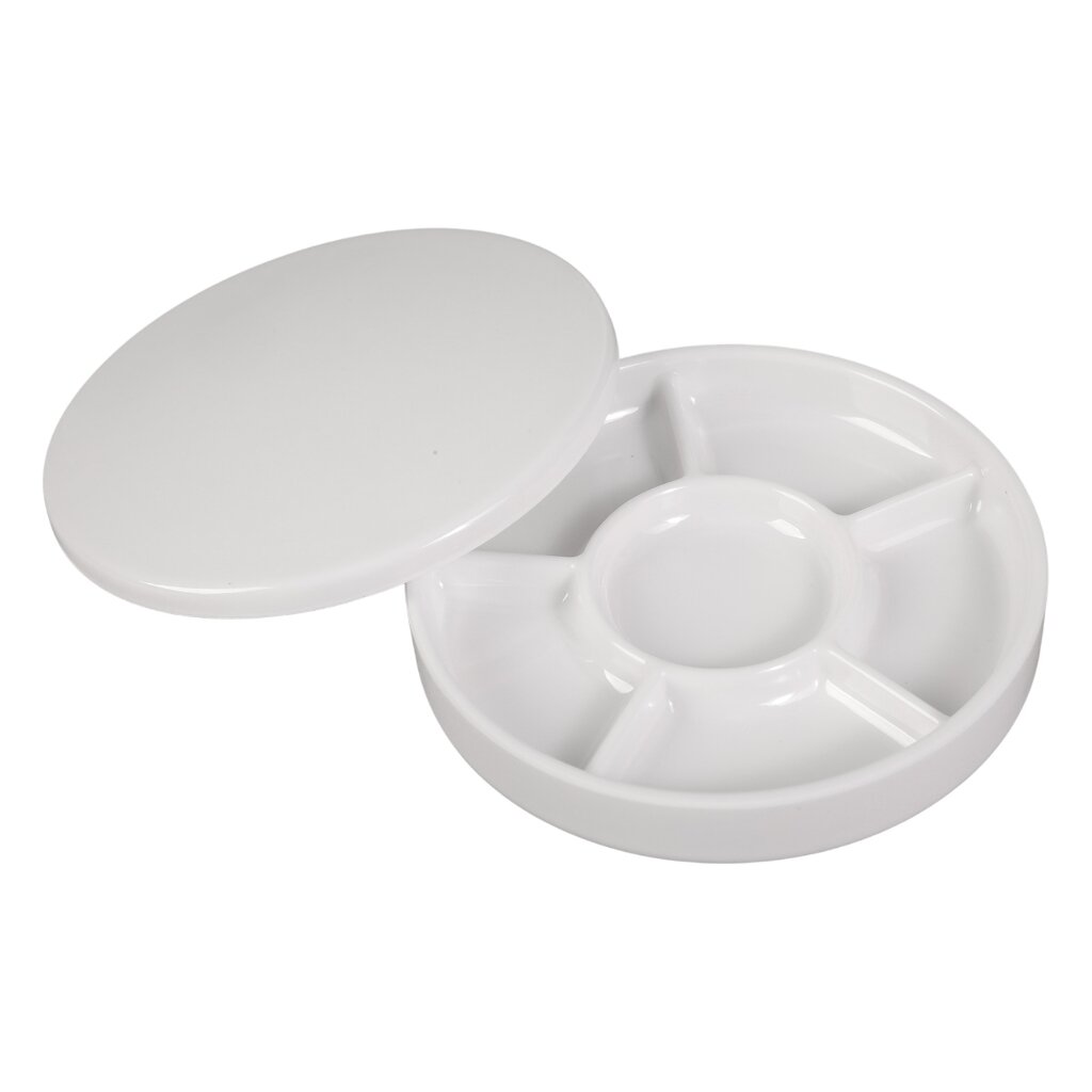 Круглая Палитра с 6 Лунками, Палитра Акварельных Красок, Лоток для Рисования для Студента-Художника