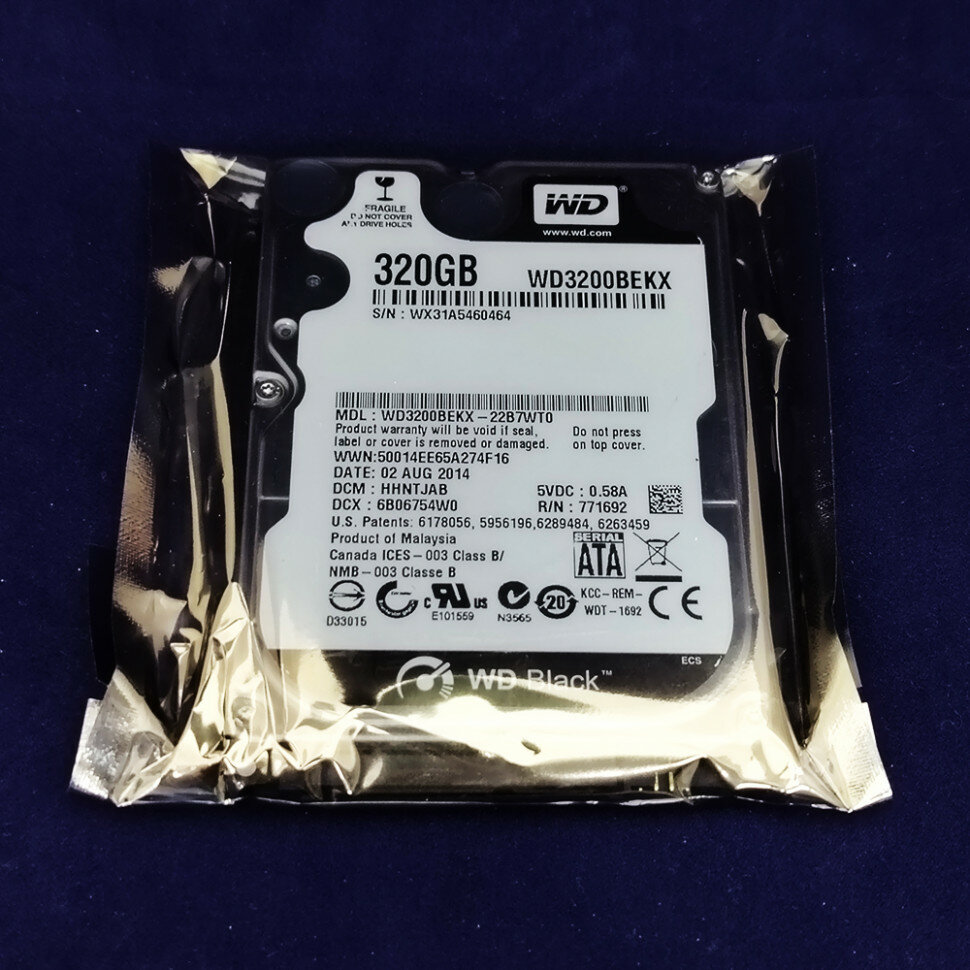 Жесткий диск Western Digital WD3200BEKX, 320 ГБ