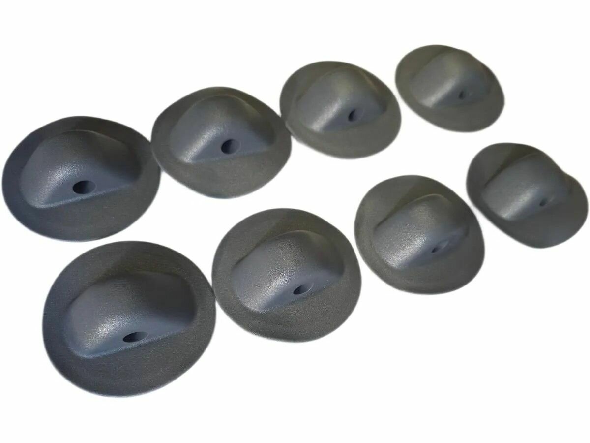 Рым леерный (шайба леера) 62 мм, для лодки ПВХ, с отверстием 8.5 мм, микро, 8 шт, серый