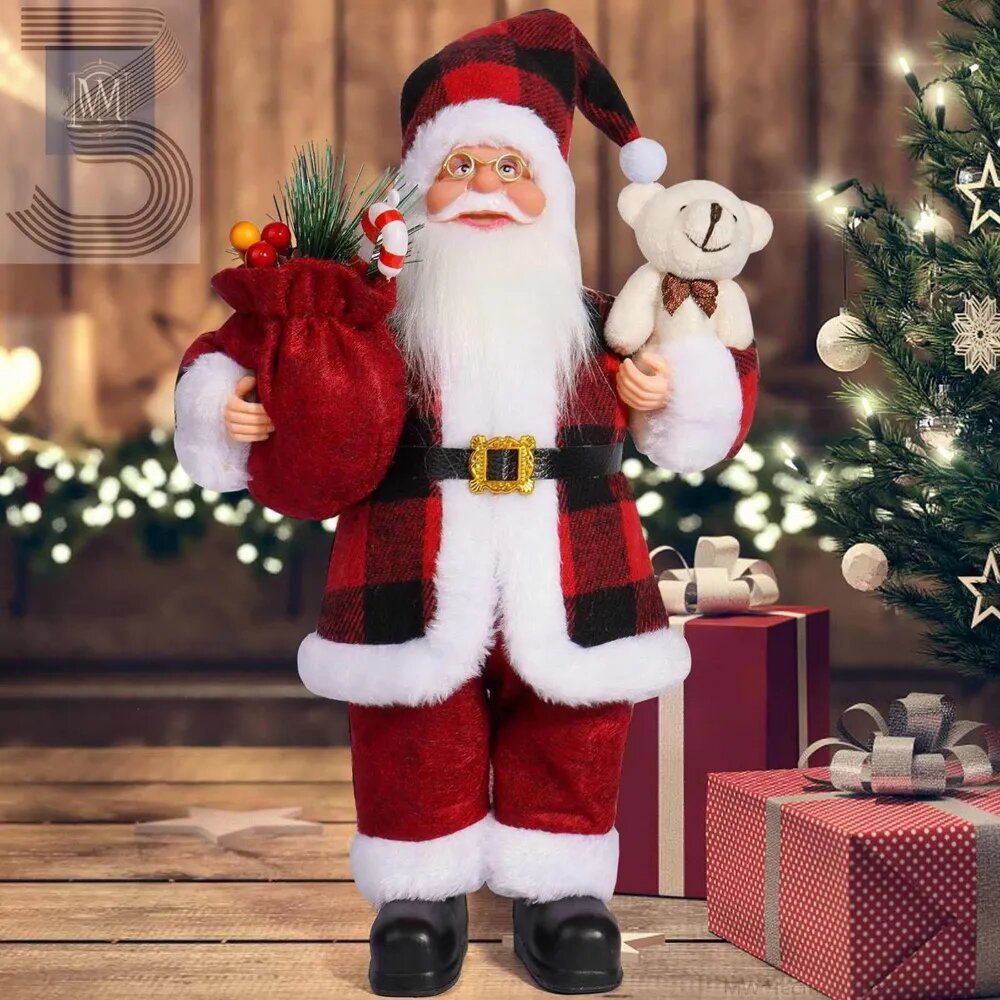 Дед мороз под елку 30 см, новогодняя фигурка, украшение для дома