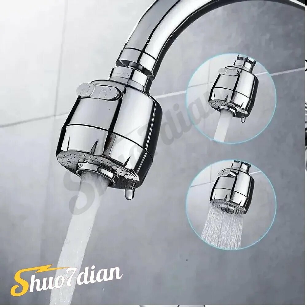 Насадка для крана, два режима экономии воды, хромированная, 1 шт, подходит для обычных водопроводных труб и водоочистителей