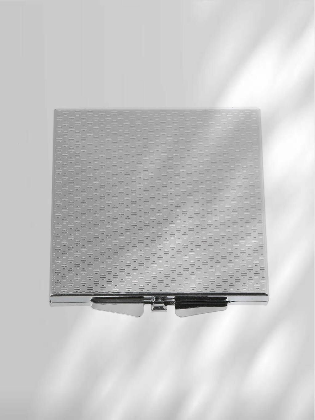 Портативное карманное зеркало из нержавеющей стали, Серебро - Квадратный