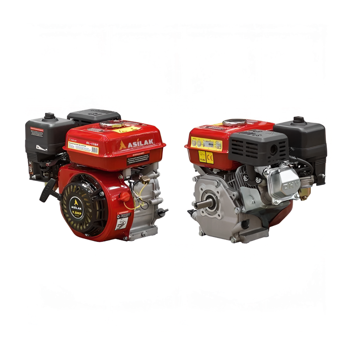 Двигатель Asilak SL-170F-D20, красно-черный, бензиновый, четырёхтактный, одноцилиндровый 7 л. с. (5,1 кВт), 210 куб. см