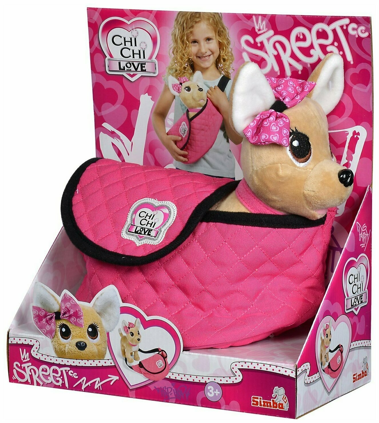 Плюшевая собачка Chi-Chi Love "Стрит стайл" с поясной сумочкой Simba 5893494