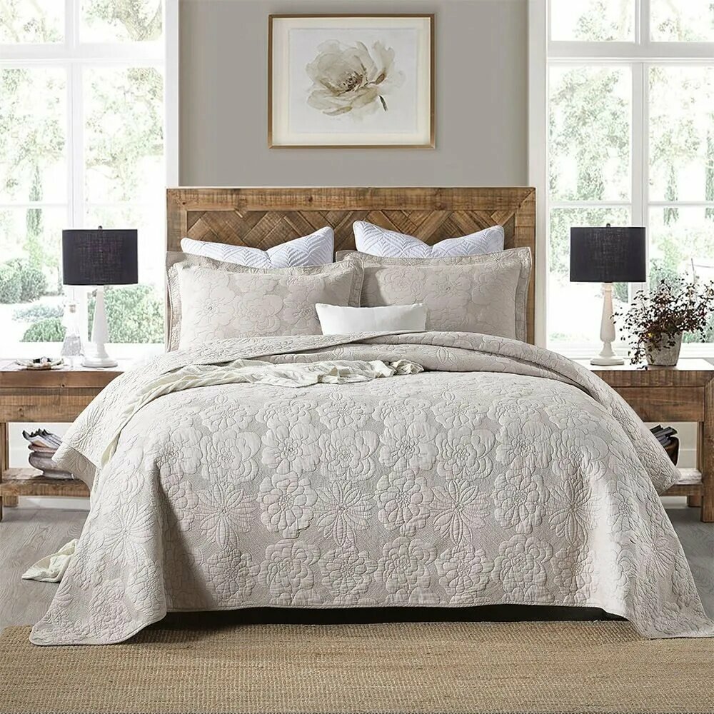 AiWinsure Покрывало Patchwork quilts, Хлопок с размерами: 270 см х 250 см