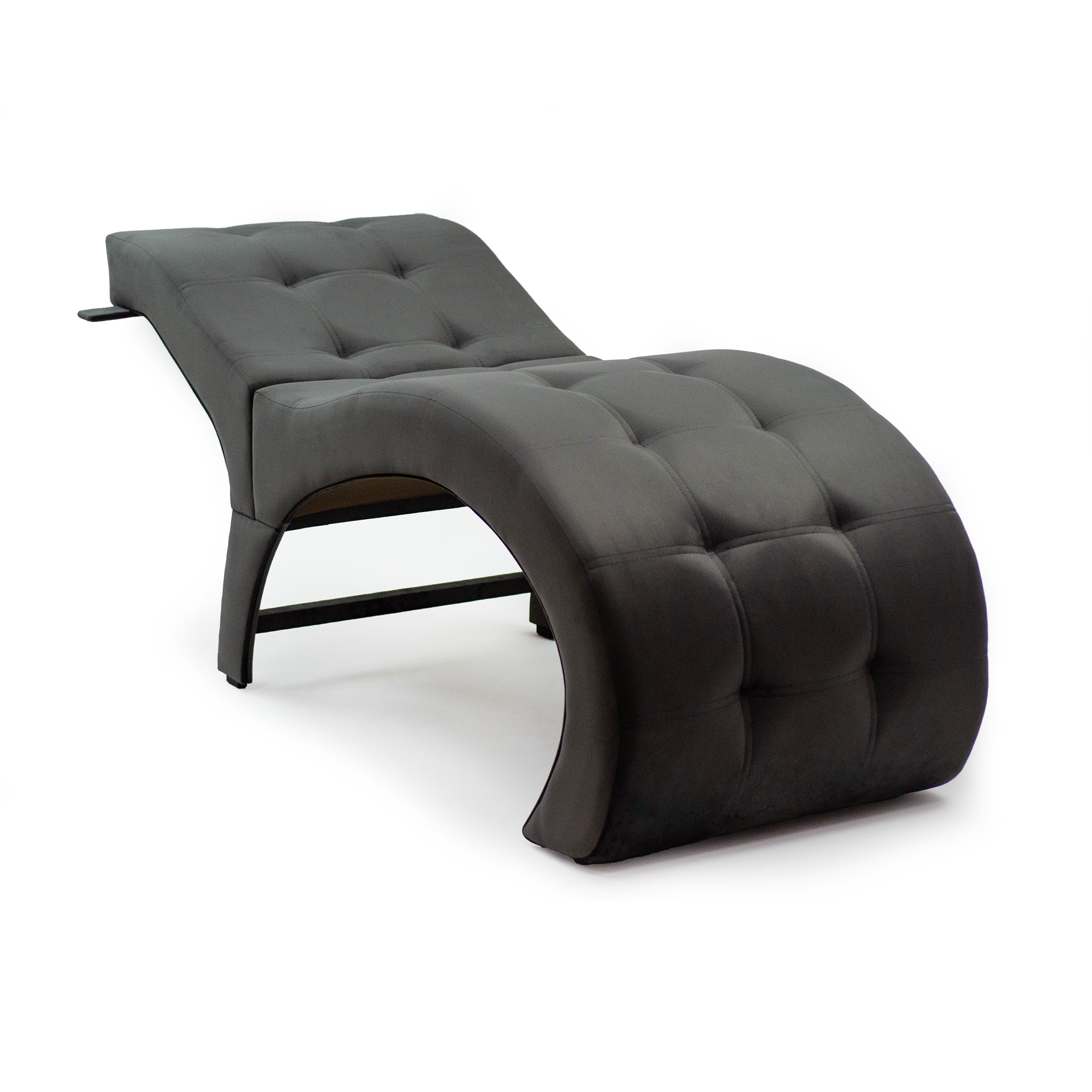 Анатомическая кушетка Beautiful Time, темно-серый велюр (Evita 26), с креплением для лампы, мягкая, разборная