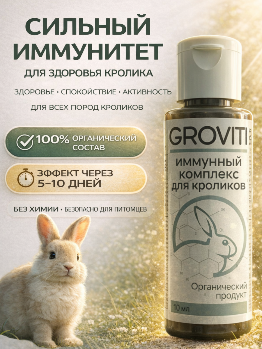 Биокомплекс Groviti, для иммунитета, для кроликов, грызунов, хорьков