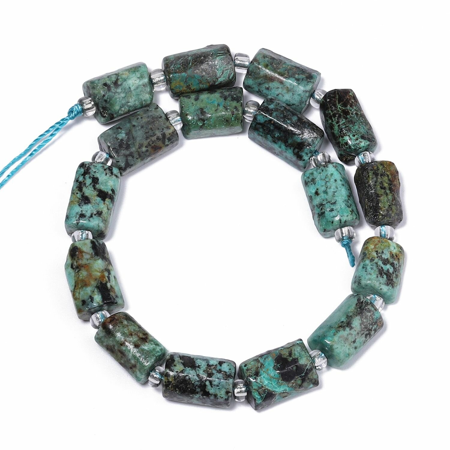 Натуральные африканские бирюзовые цилиндрические бусины 8-11мм нить 19см природный камень Бусины для рукоделия