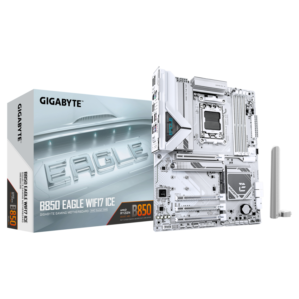 Материнская плата Gigabyte B850 EAGLE WIFI7 ICE, AM5, AMD B850, ATX, RTL (B850 EAGLE WIFI7 ICE)