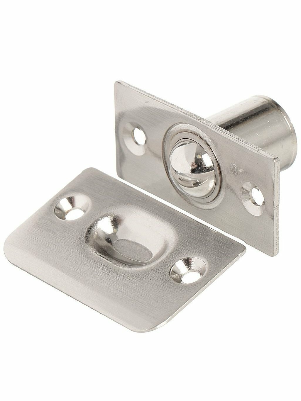 Защелка врезная Apecs R-0001-NIS 15860, шариковая, цвет матовый никель. Надежная дверная фурнитура для межкомнатных дверей
