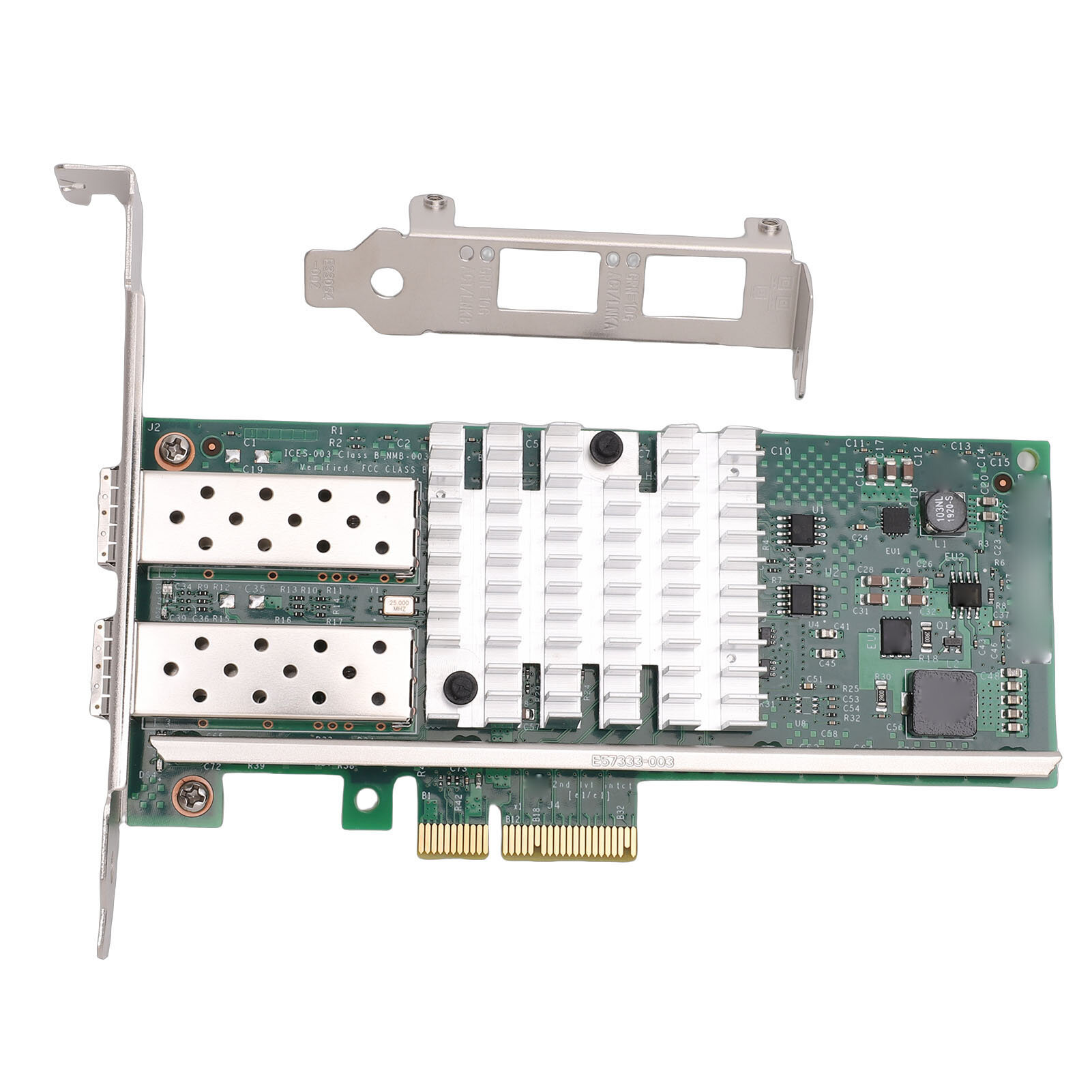 Волоконно-Оптическая Сетевая Карта С Двойным Интерфейсом SFP + 82599 Микросхем 10 Гбит/с Поддержка Адаптера PCI-E Ethernet для Windows