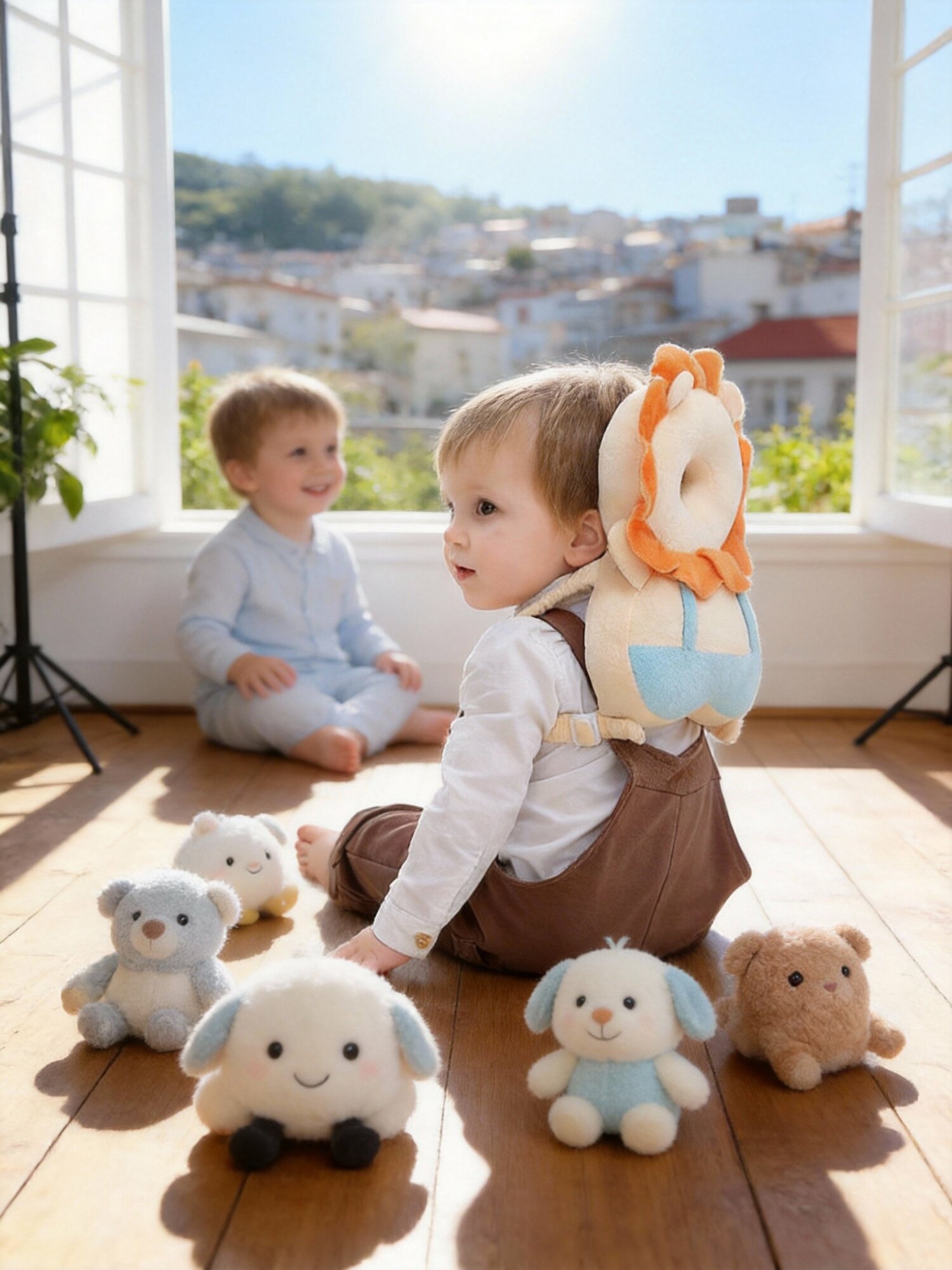 MOOZ Mom&Baby подушка-защита для головы и спины малыша, рюкзачок для прогулок и спокойного сна