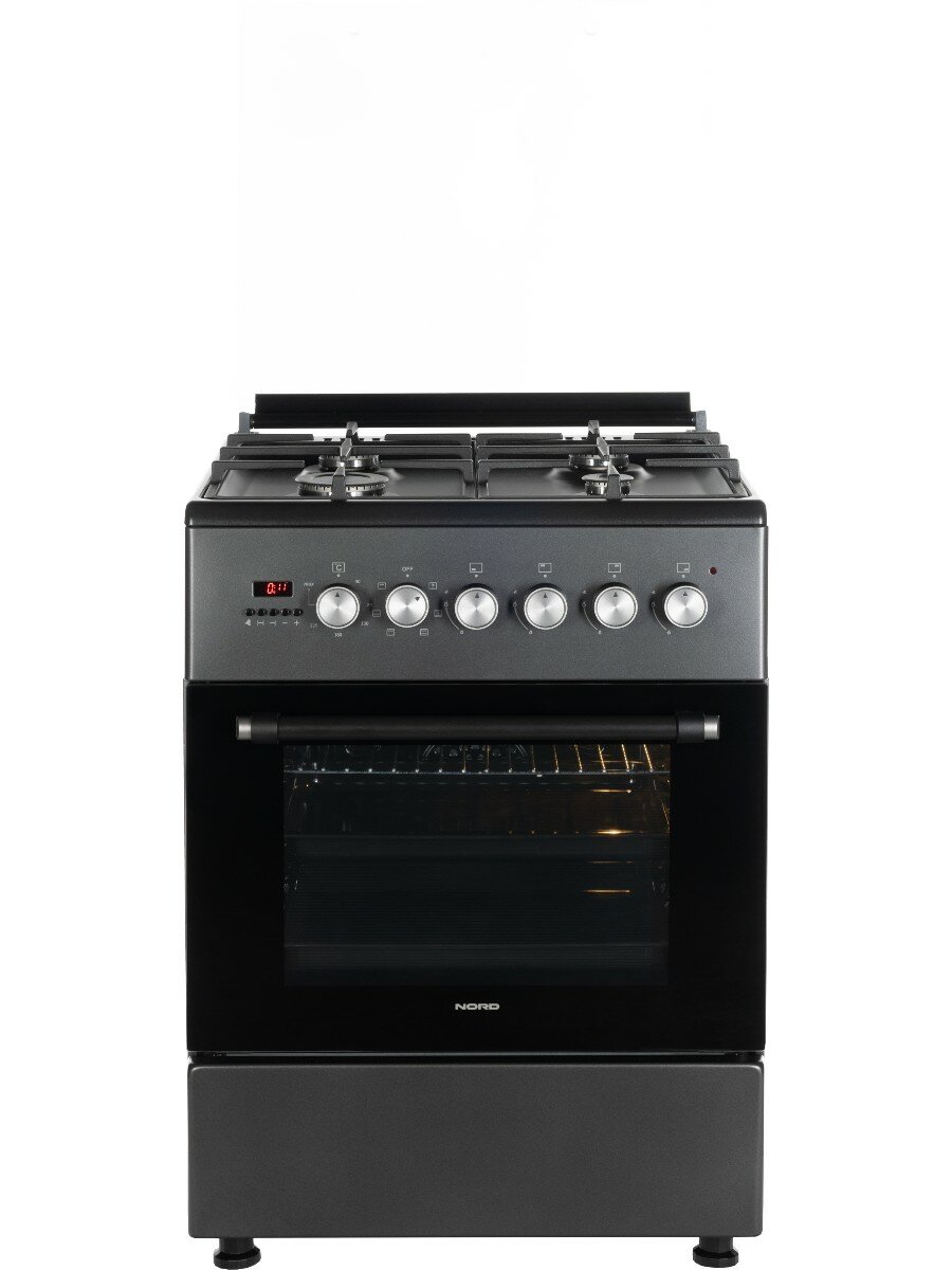 Газовая плита NORD GE 6065Gd с электрической духовкой и грилем электрическим, конвекцией, 4 конфорки, электроподжиг