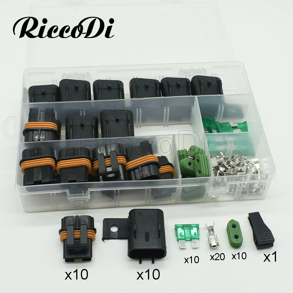 Блок предохранителей RiccoDi 61 шт, 1A-30A, 40A