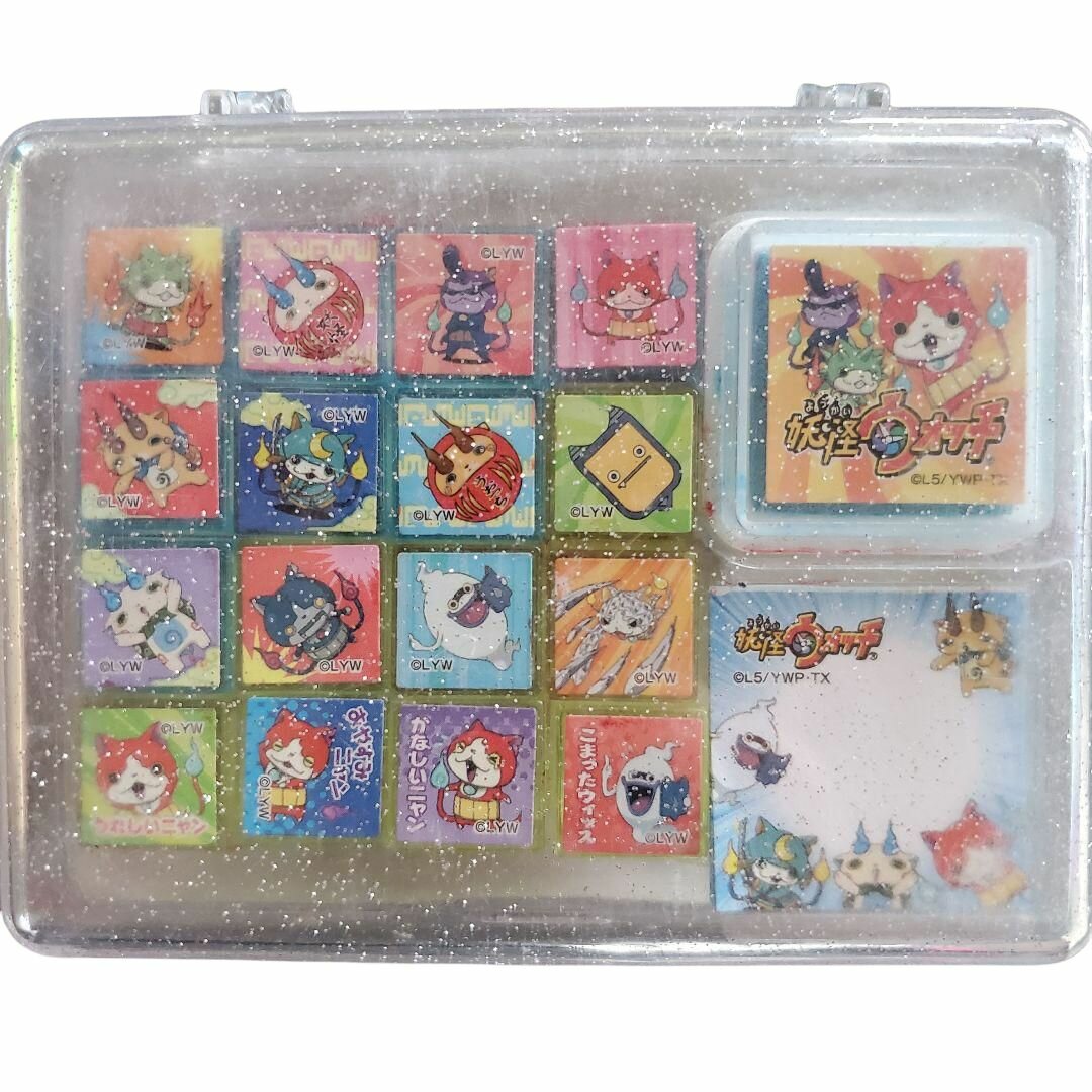 Yokai Watch Full Stamp Toy Set / Детская Классическая Аниме-коллекционная Игрушка-штамп С 16 Марками, 1 Держателем Для Марок И 1 Листом Гербовой Бумаги, Подходящая Для Игрушек-сюрпризов Для Мальчиков