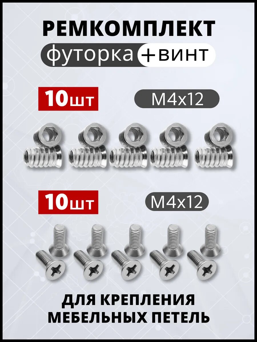 Ремкомплект крепления мебельных петель футорка металлическая