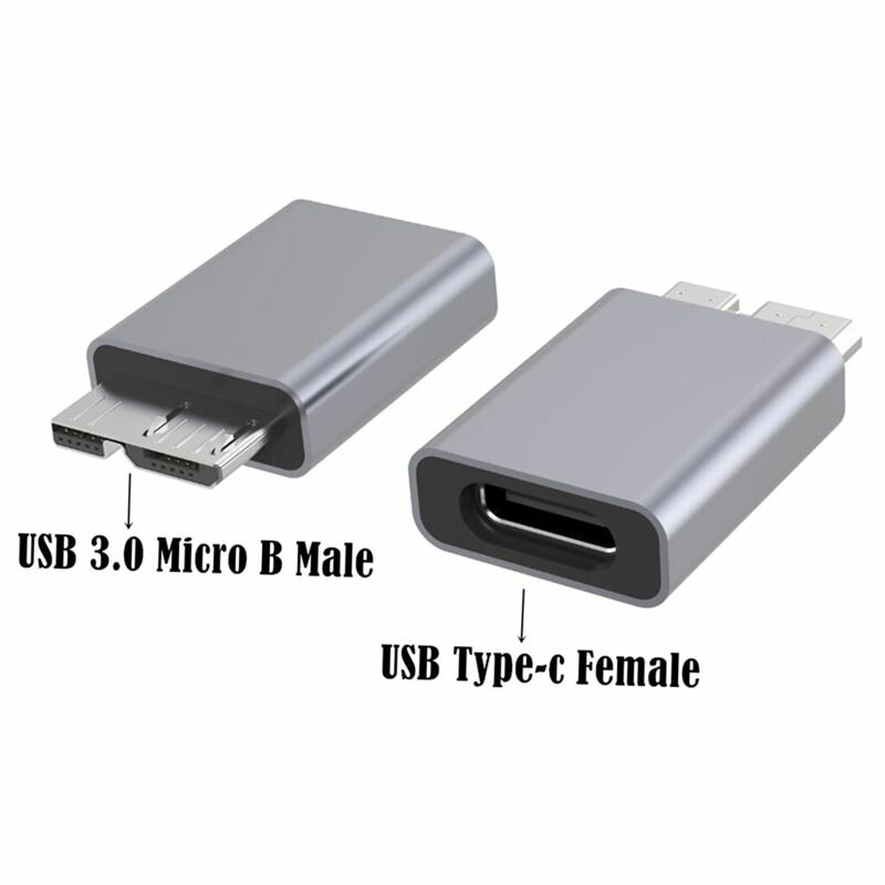 Адаптер USB C Type C мама-Micro B USB 3,0 папа, быстрая зарядка, сверхскоростная передача данных для жесткого диска