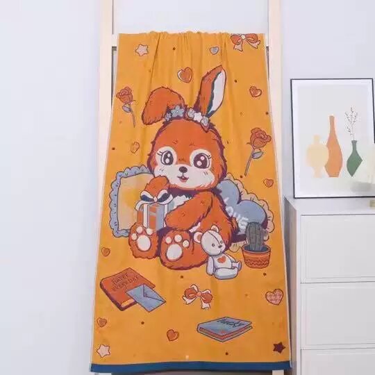 Желтый кролик-полотенце, мягкая хлопковая сухая 80x160см для детей