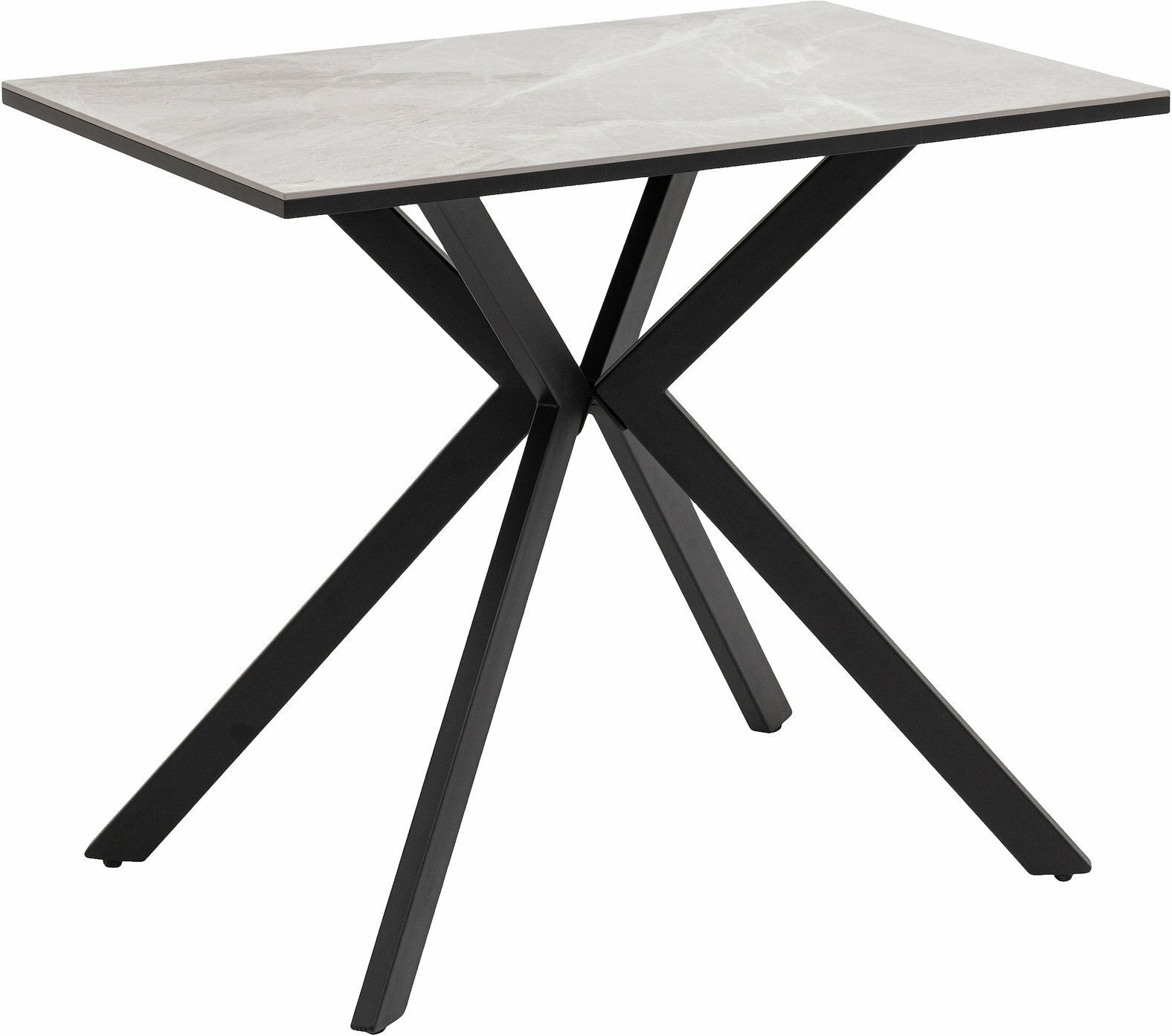 Стол обеденный STOOL GROUP Мармер мини нераскладной 90х60х75 столешница МДФ/керамика It.mid.gray, подстолье металл черный