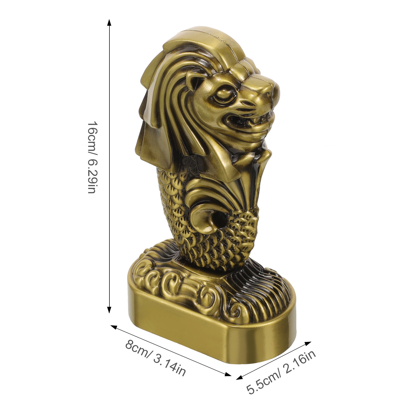 Статуэтка Мерлион Винтажная Фигурка Мерлион На Стол 16.00X8.00X5.50Cm