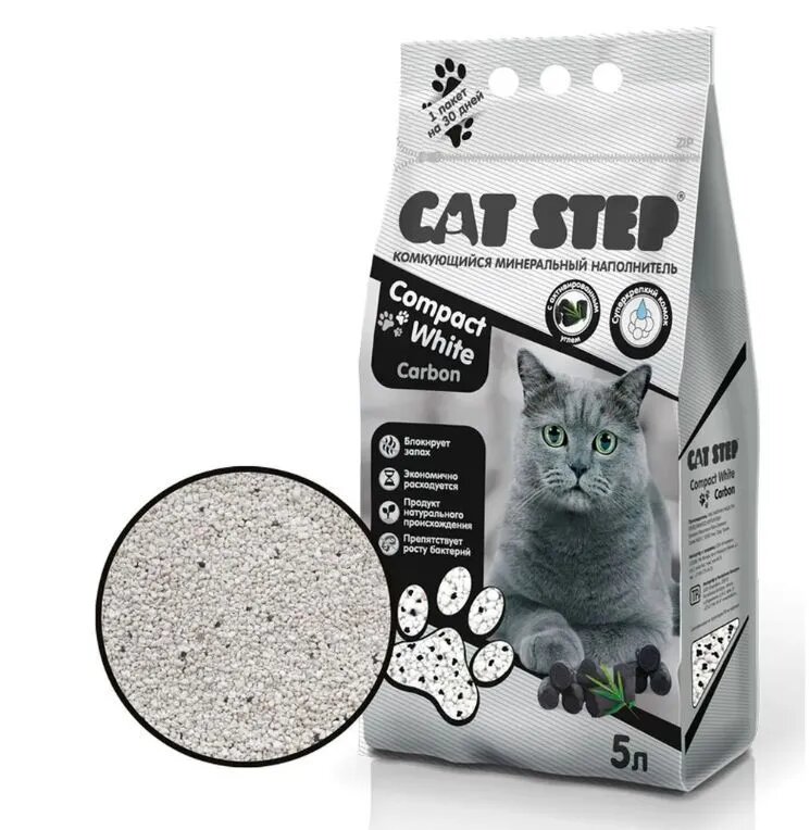 Cat Step Наполнитель Растительный Комкующийся Лаванда 5400г.