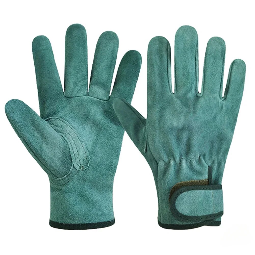 Перчатки садовые кожаные XL, цвет Blue-green