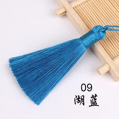 Шелковые кисточки 10/5/2 шт, 8 см, разные цвета Синий, 2PCS, 8cm Lake blue