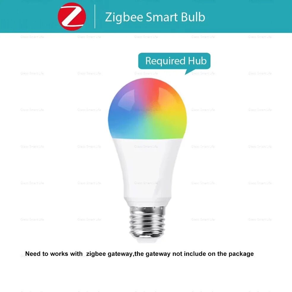 Светодиодная лампа Gleco Zigbee 18W RGB+WW+CW E27 для умного дома Zigbee Verison Bulb, 18W