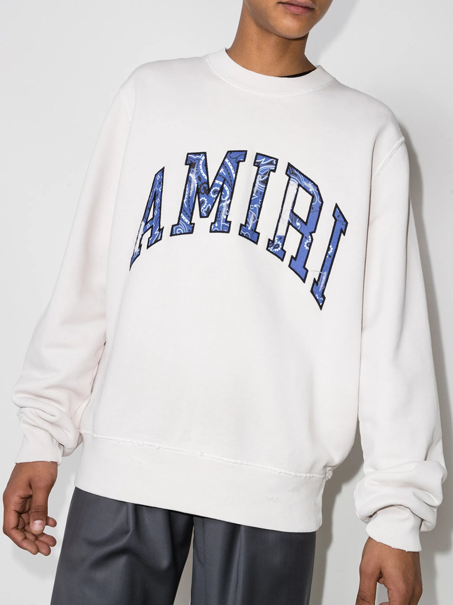 Толстовка AMIRI, размер 50, , бежевый/белый — фото 1