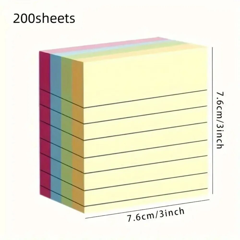 Цветные самоклеящиеся заметки 200 Sheets Small