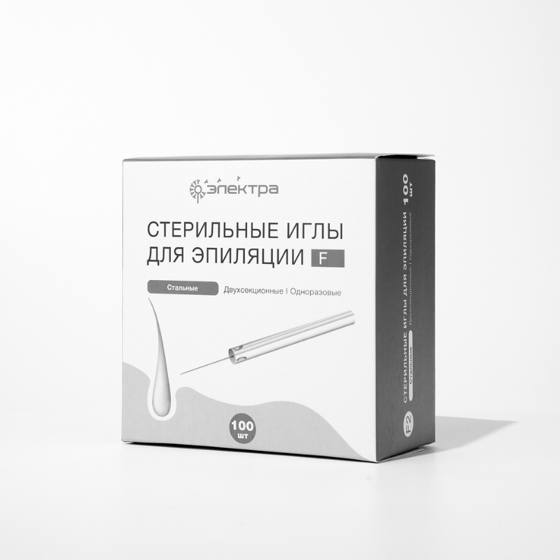 Иглы для электроэпиляции Электра без изоляции F3, 100 игл