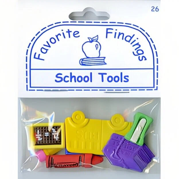 Пуговицы BLUMENTHAL LANSING "Favorite Findings", Школьные принадлежности, микс цветов, 7 шт