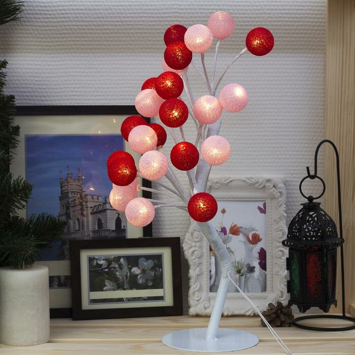 Светодиодный куст Luazon Lighting "Розовые шарики", 20 LED, 220 В