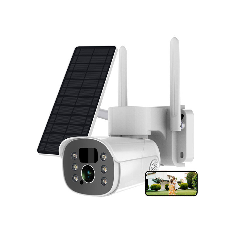 Солнечная ПТЗ-камера-буллет с подключением WiFi для наружного наблюдения, цветное ночное видение, низкое