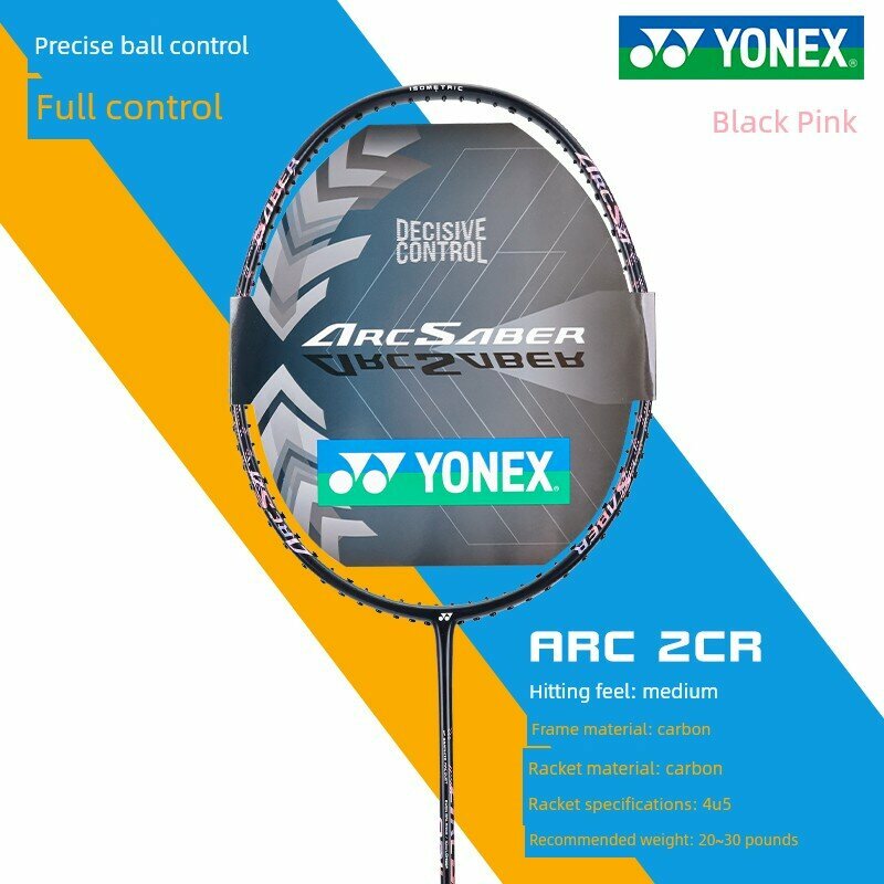 Yonex Arc2 Ability Углеродное волокно Бадминтонная ракетка, 4U, Чёрный-Розовый, Профессиональный уровень