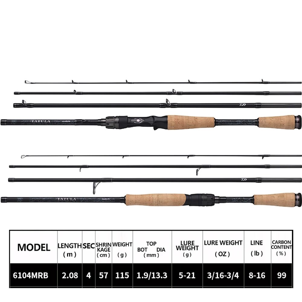 Daiwa Tatula Travel 2.08м, 4 секции, 6104MRB