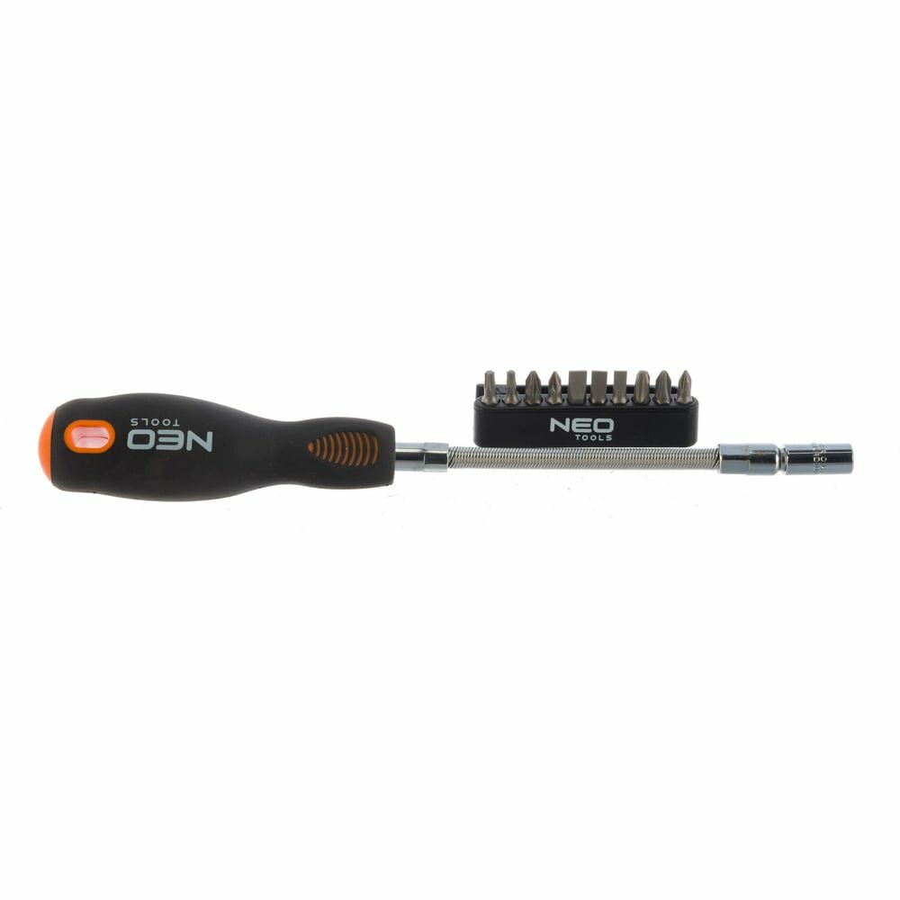 Отвертка с гибким стержнем с набором бит NEO Tools HEAVY DUTY CrMo 12 шт 04-212 — фото 1
