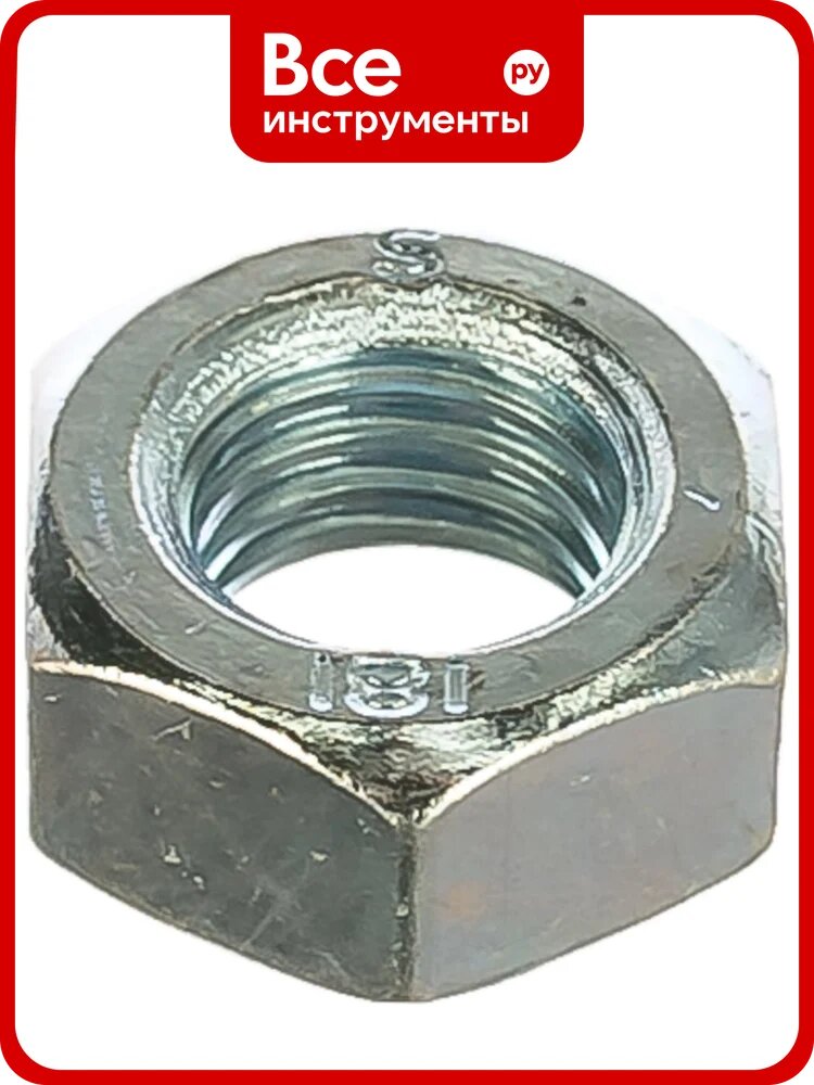 Шестигранная гайка DIN 934 оцинкованная М12, 30шт - коробка Tech-Krep 105250, стальная с цинковым покрытием