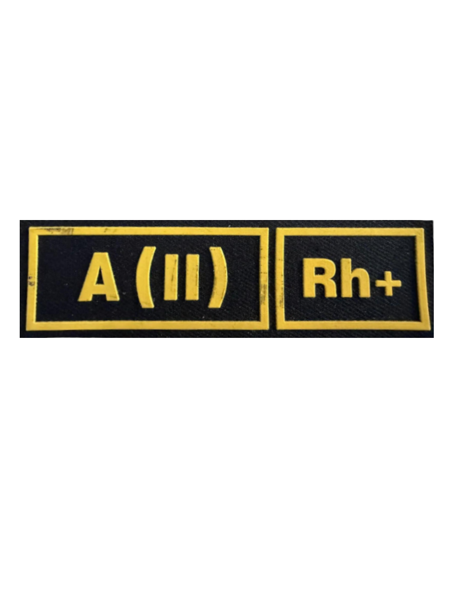 Нашивка шеврон группа крови А(II)Rh+ (2 положительная), патч, пластизоль