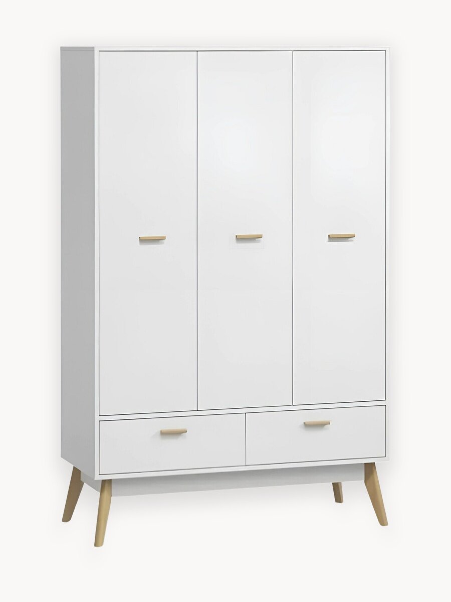Шкаф для одежды 3-х дверный распашной, Белый, 1850х1190х500 мм