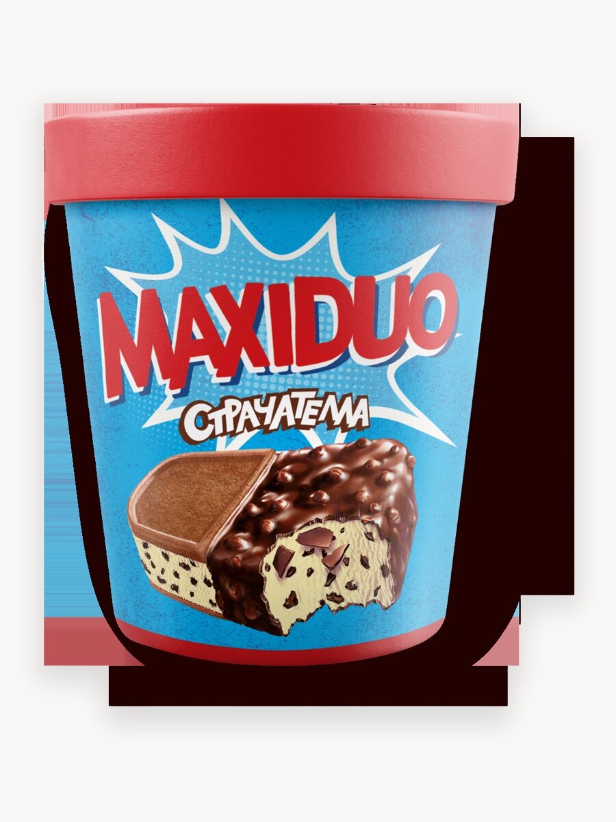 Мороженое Maxiduo "Страчателла", в банке, 282 г, не выше −18 °C