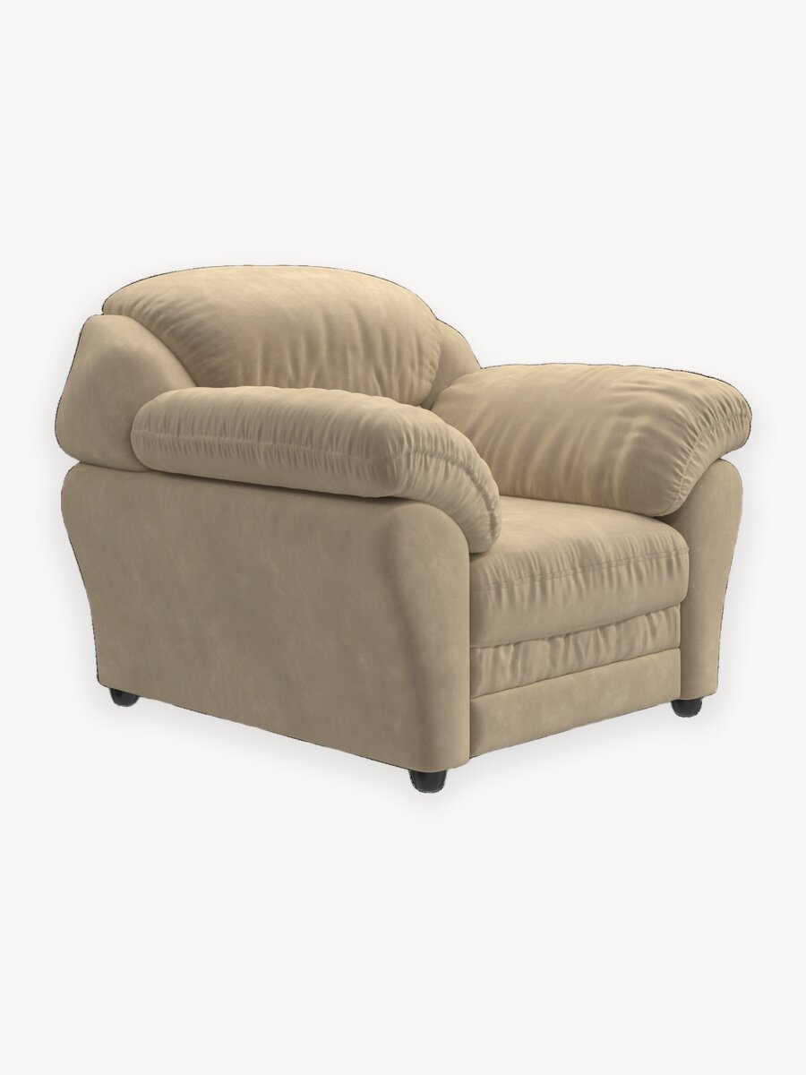 Кресло DiHall "Казанова" Jawa 01, велюр, с подлокотниками, бежевое