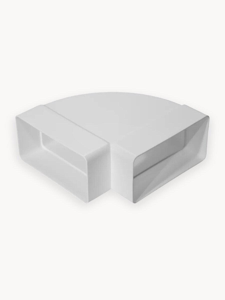 Колено соединительное горизонтальное 90 градусов 55х110 мм полистирол ударопрочный, белый