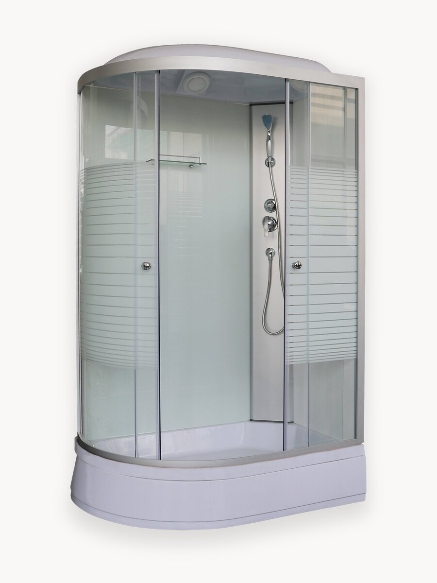 Душевая кабина ASTERA PB 125 R (1200/800/2180) средний поддон (26см), стекло белая полоска