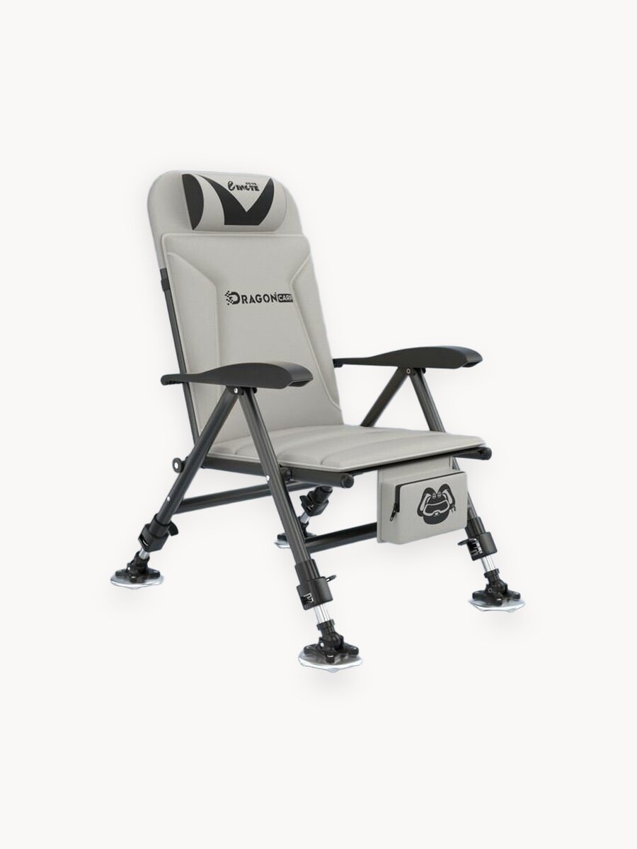 Кресло для рыбалки, максимальная нагрузка 200кг, каркас из стали, черно-бежевый цвет