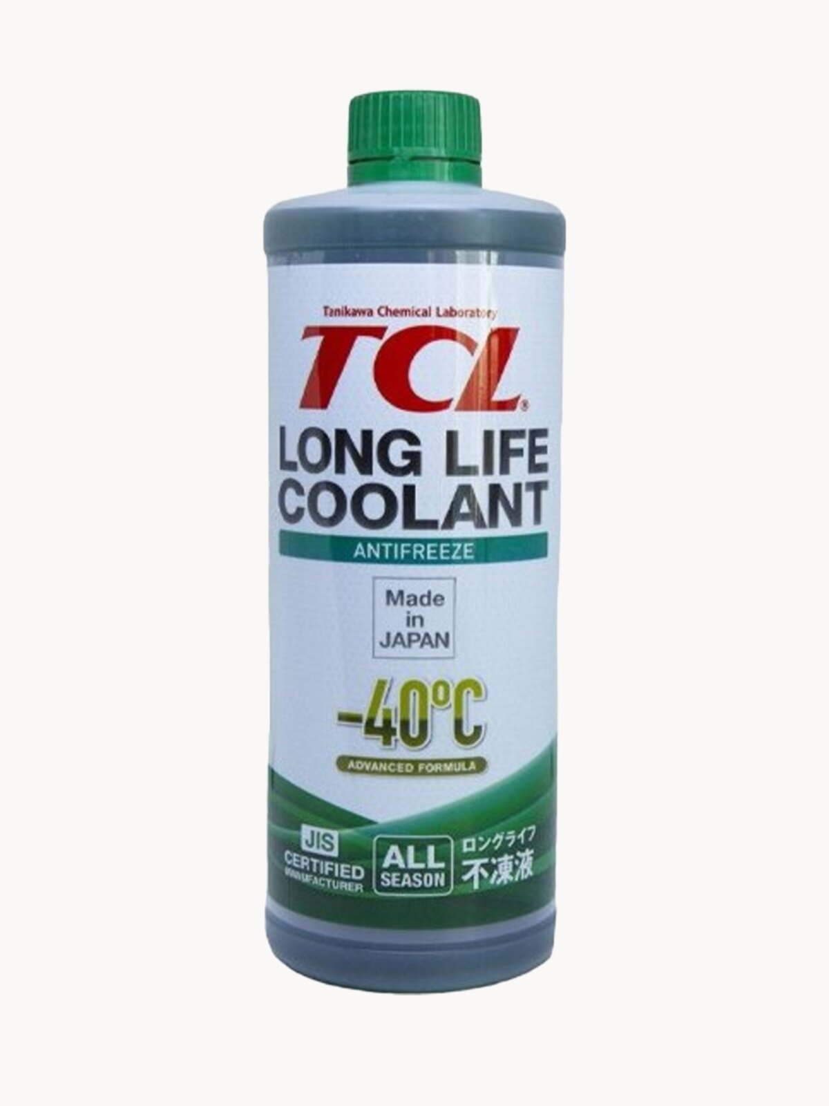 Антифриз зеленый -40 1л TCL LLC G12+, японская гибридная охлаждающая жидкость