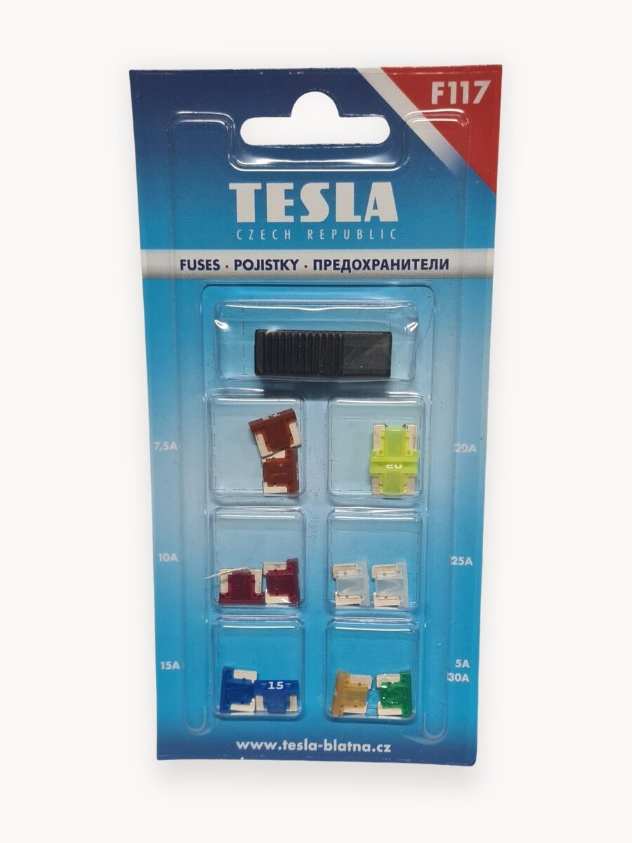 Предохранители штыревые MICRO F117 набор (5А-1шт,7.5А-2шт,10А-2шт,15А-2шт,20А-2шт,25А-2шт,30А-1шт)