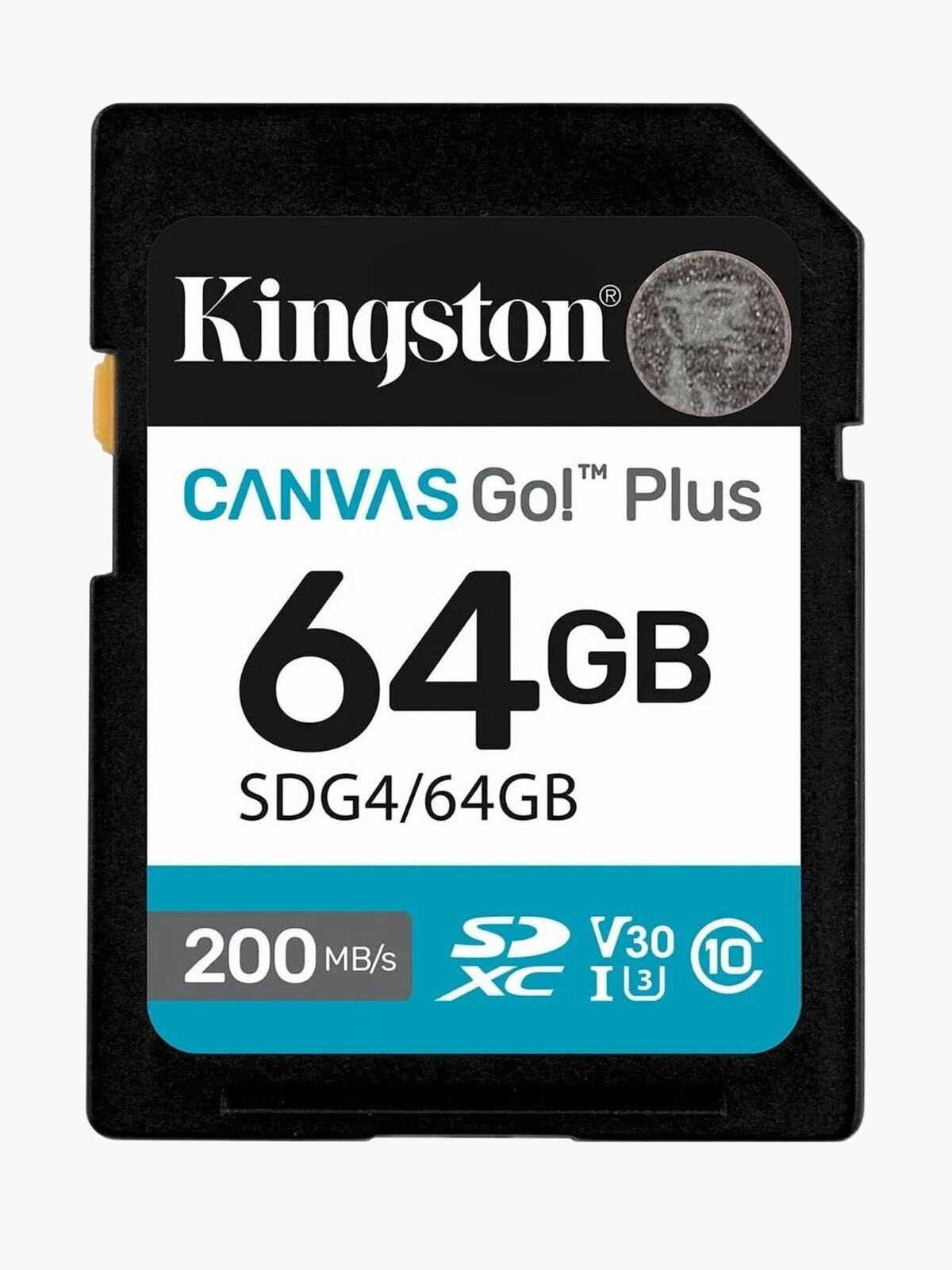 Карта памяти Kingston SDXC Canvas Go Plus Class 10 UHS-I U3 V30 (200/160MB/s) 64GB