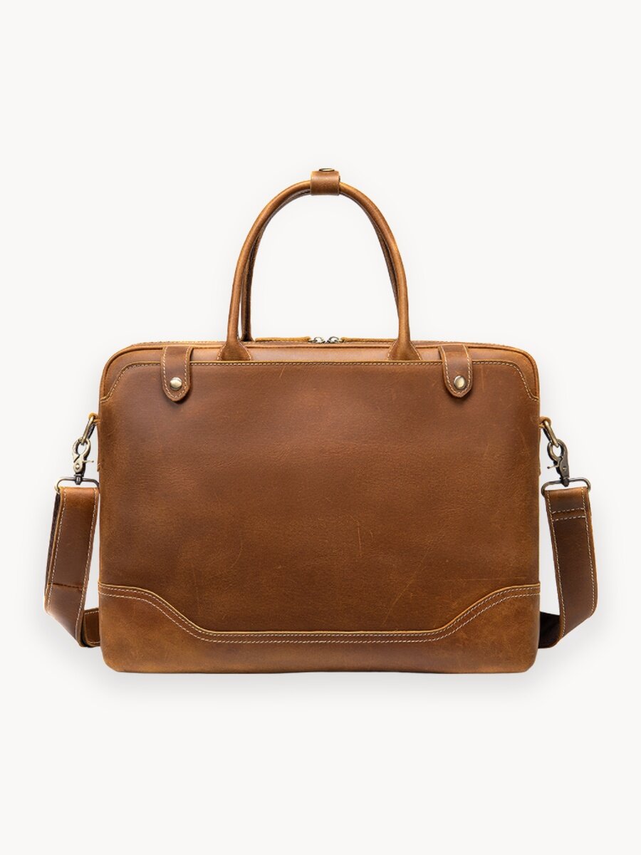 Сумка-портфель MyPads Premium M7375 из качественной импортной натуральной коровьей кожи для ноутбука Huawei Honor MSI Lenovo HP Acer Redmi 14 дюй.